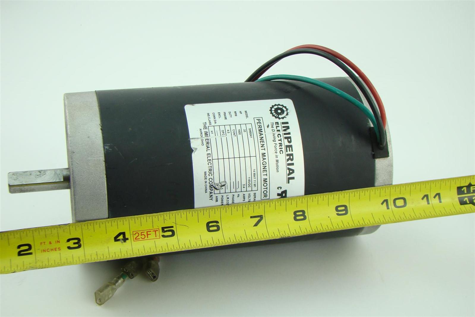 Imperial Electric Permanent Magnet DC Motor .33hp 3.4Amps 115VDC ...