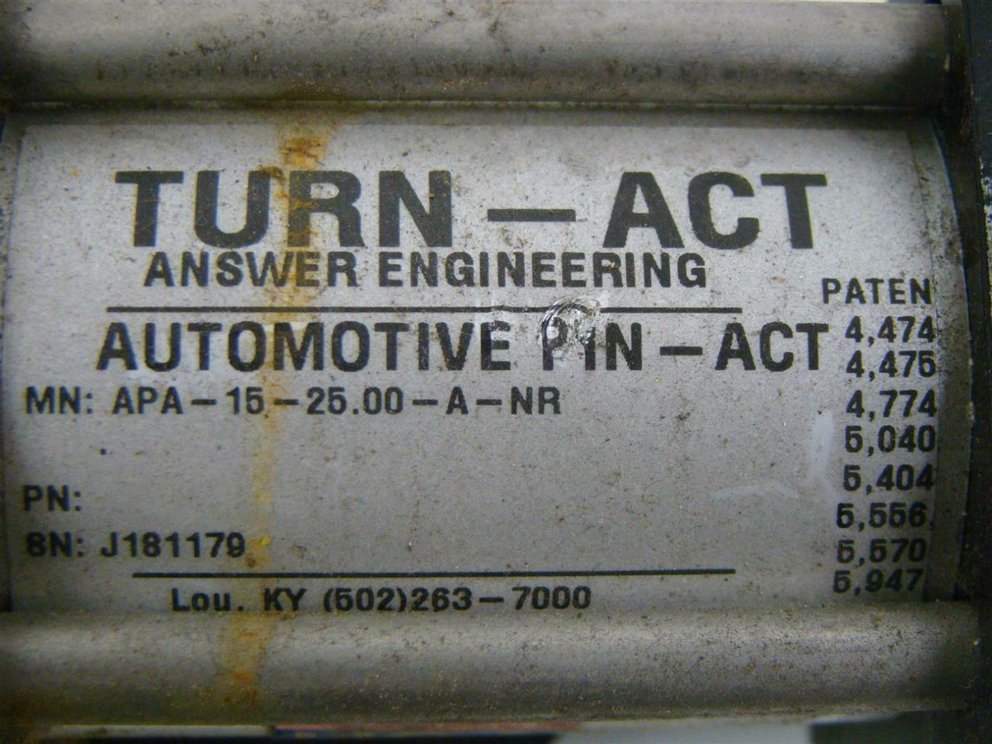 Turn-Act Shot Pin Assembly WPA-24-48-rigid J181179 | Joseph Fazzio ...