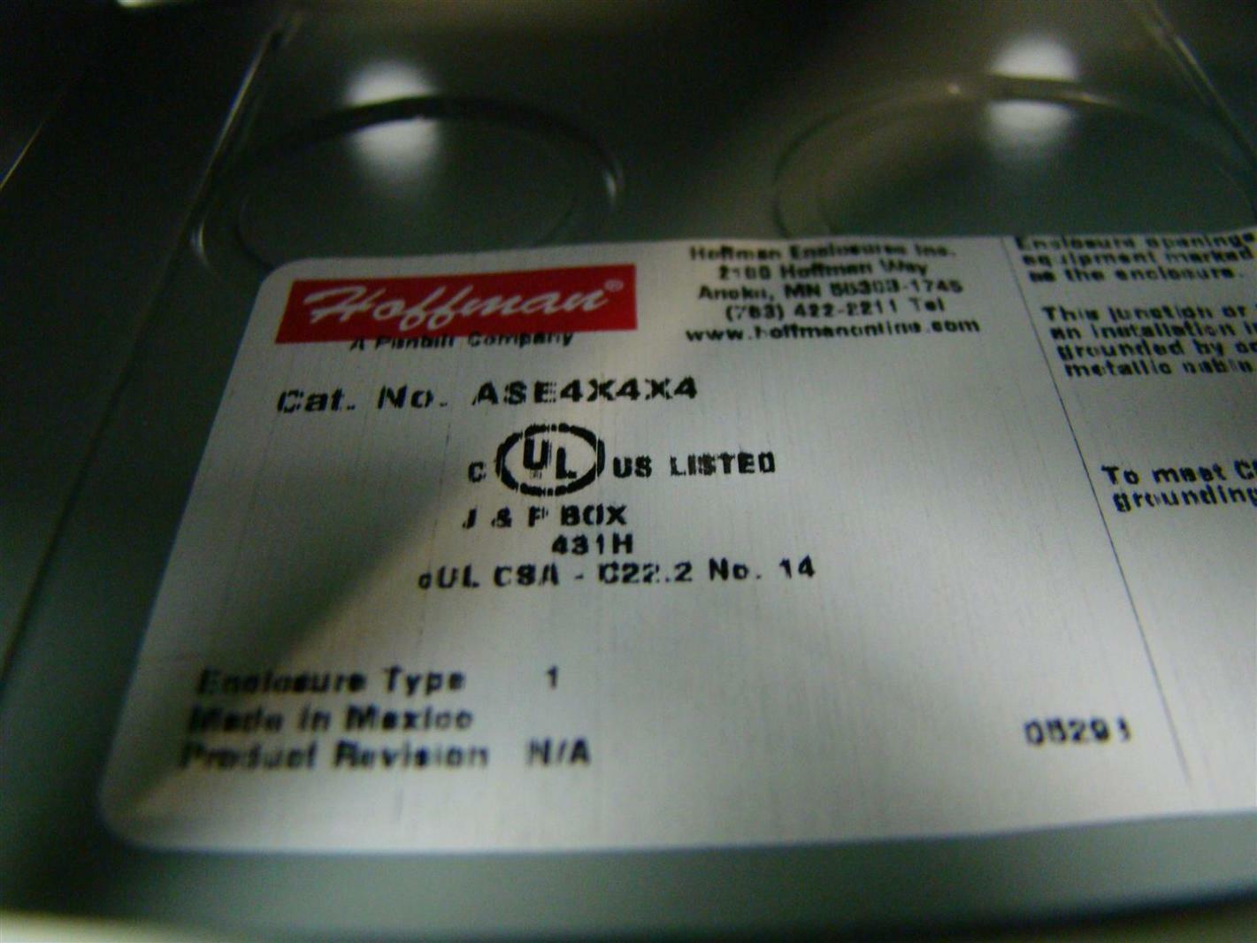 Hoffman ASE 4x4x4 Enclosure Type 1 Screw Cover Pull Box | Joseph Fazzio ...