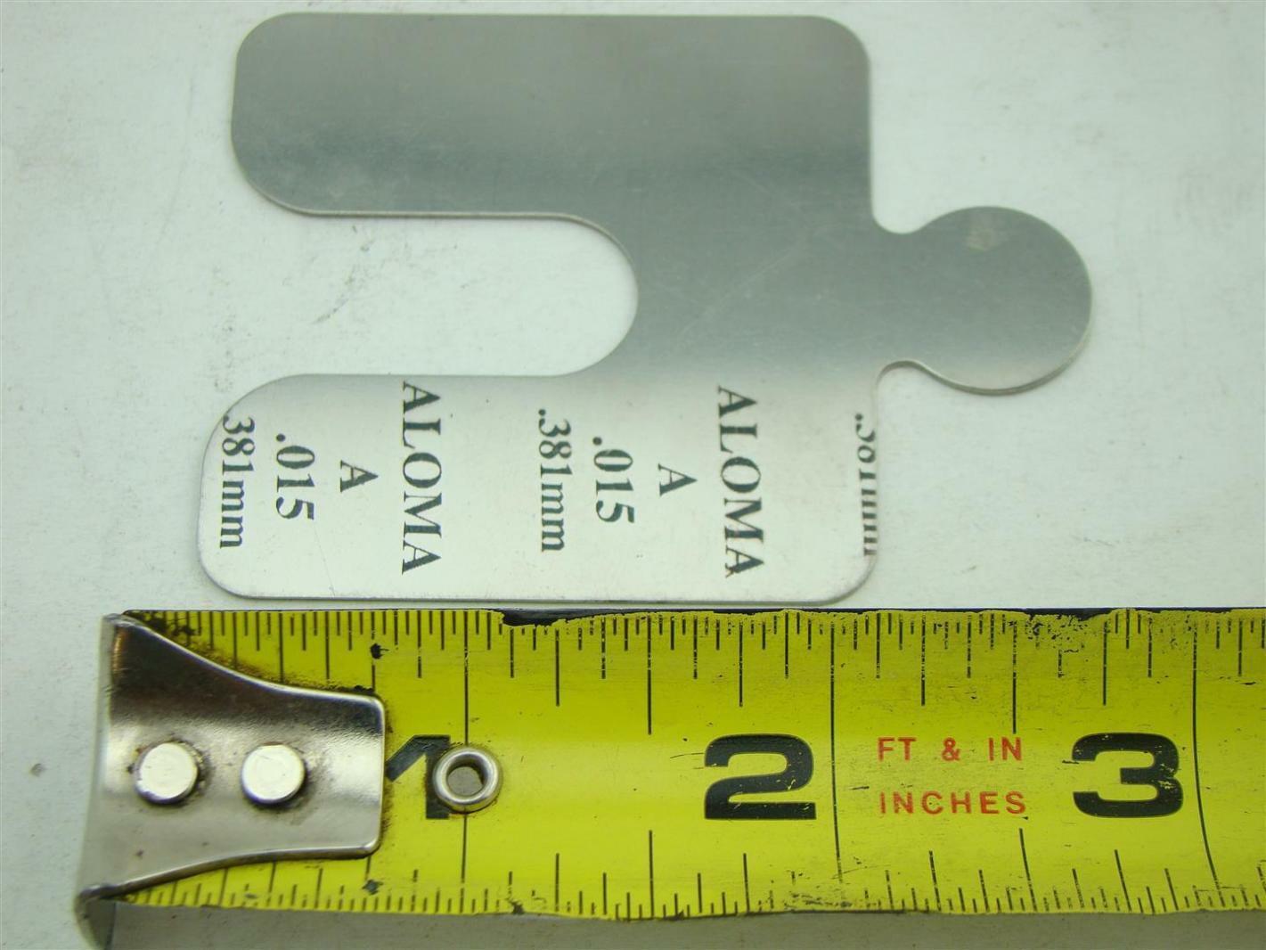 (2) Aloma .015 .381mm Stainless Steel Shims | Joseph Fazzio, Incorporated