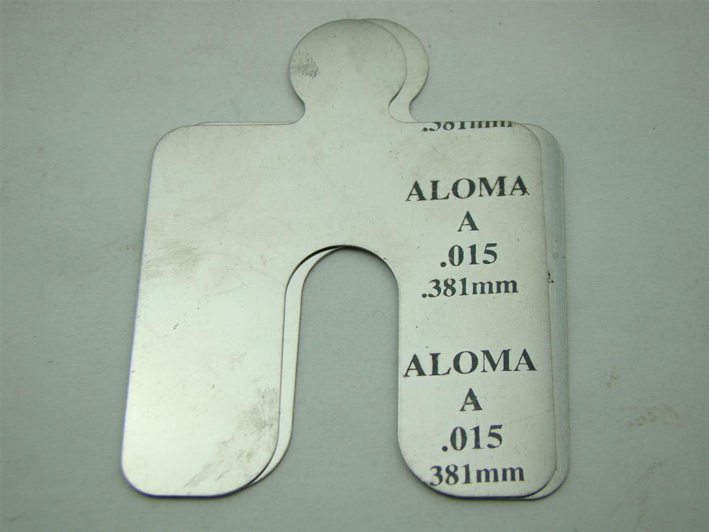 (2) Aloma .015 .381mm Stainless Steel Shims | Joseph Fazzio, Incorporated
