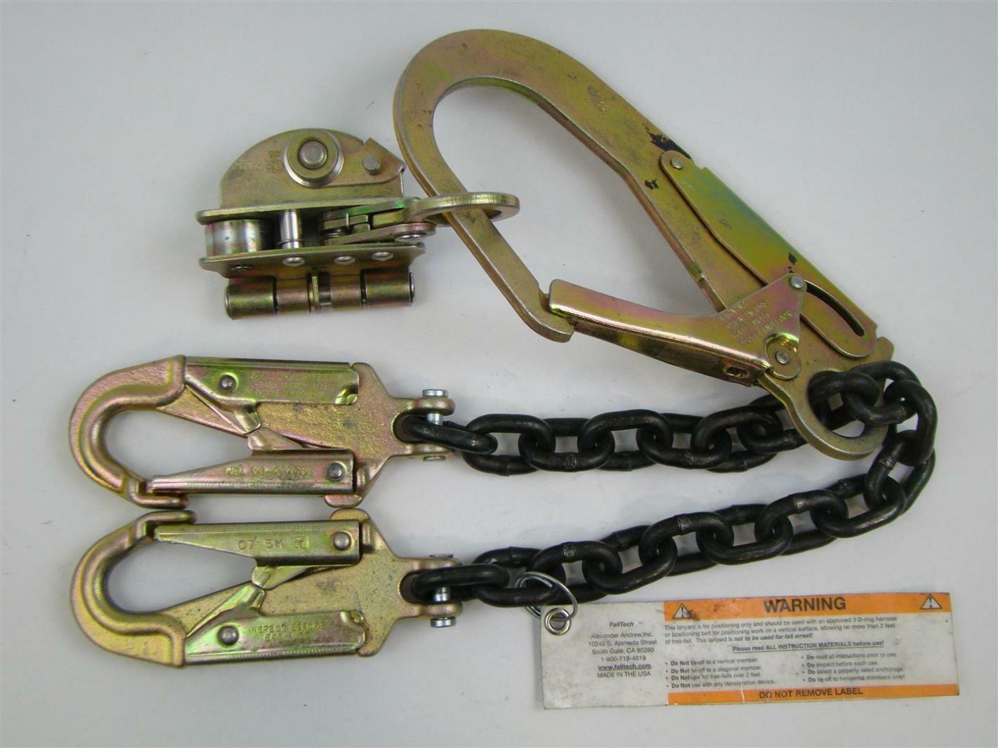 FallTech Rebar Positioning Lanyard 2.5" Gate Opening & 5/8" Rope Grab ...