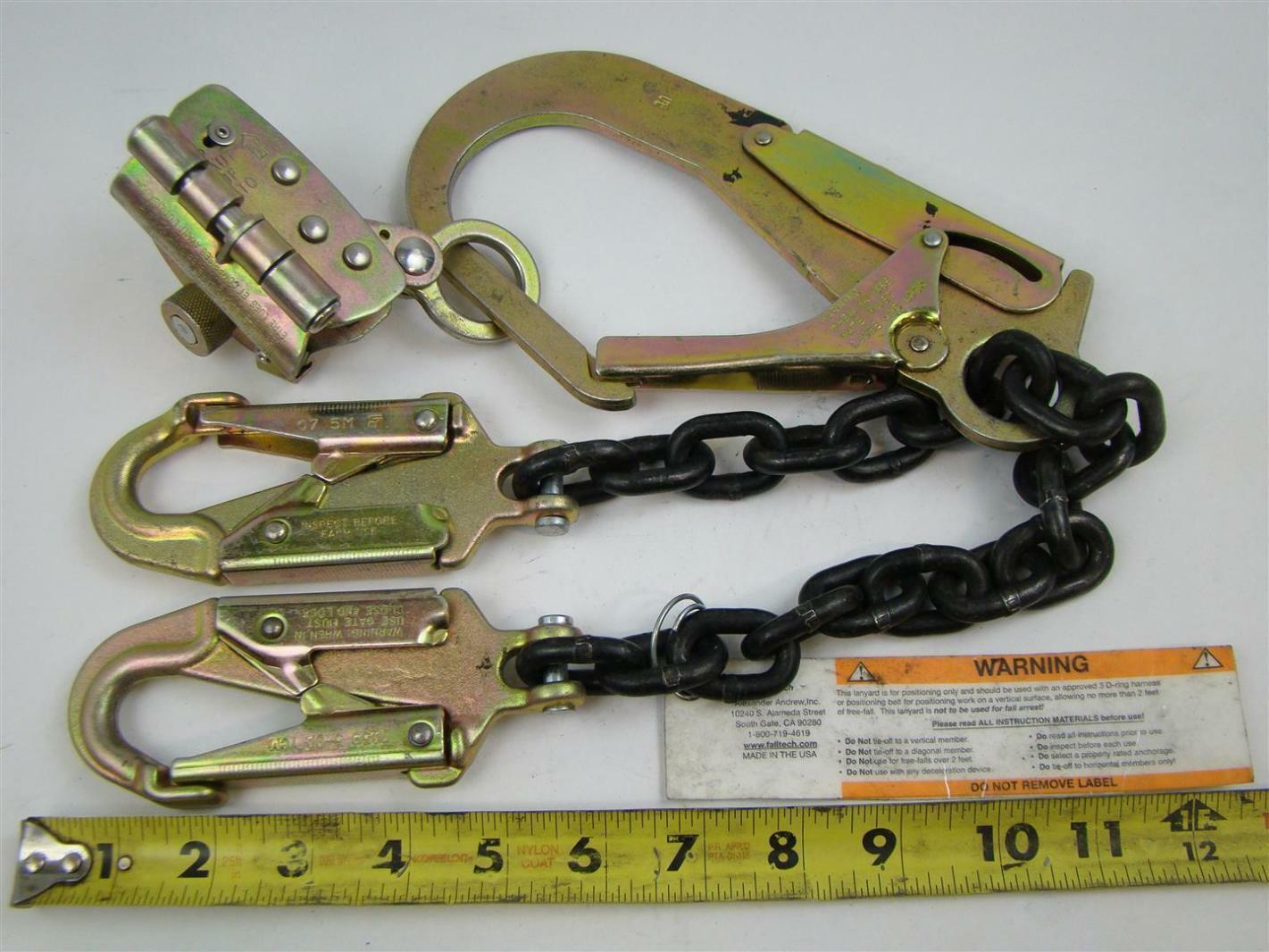 FallTech Rebar Positioning Lanyard 2.5" Gate Opening & 5/8" Rope Grab ...