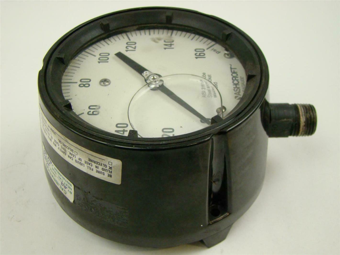 Ashcroft, 160 PSI Pressure Gauge , Socket: AISI 316, Welded | Joseph ...