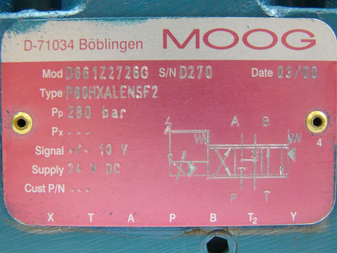 Moog D661 Servo-Propotional ServoJet Control Valve D661Z276G, D 71034 ...