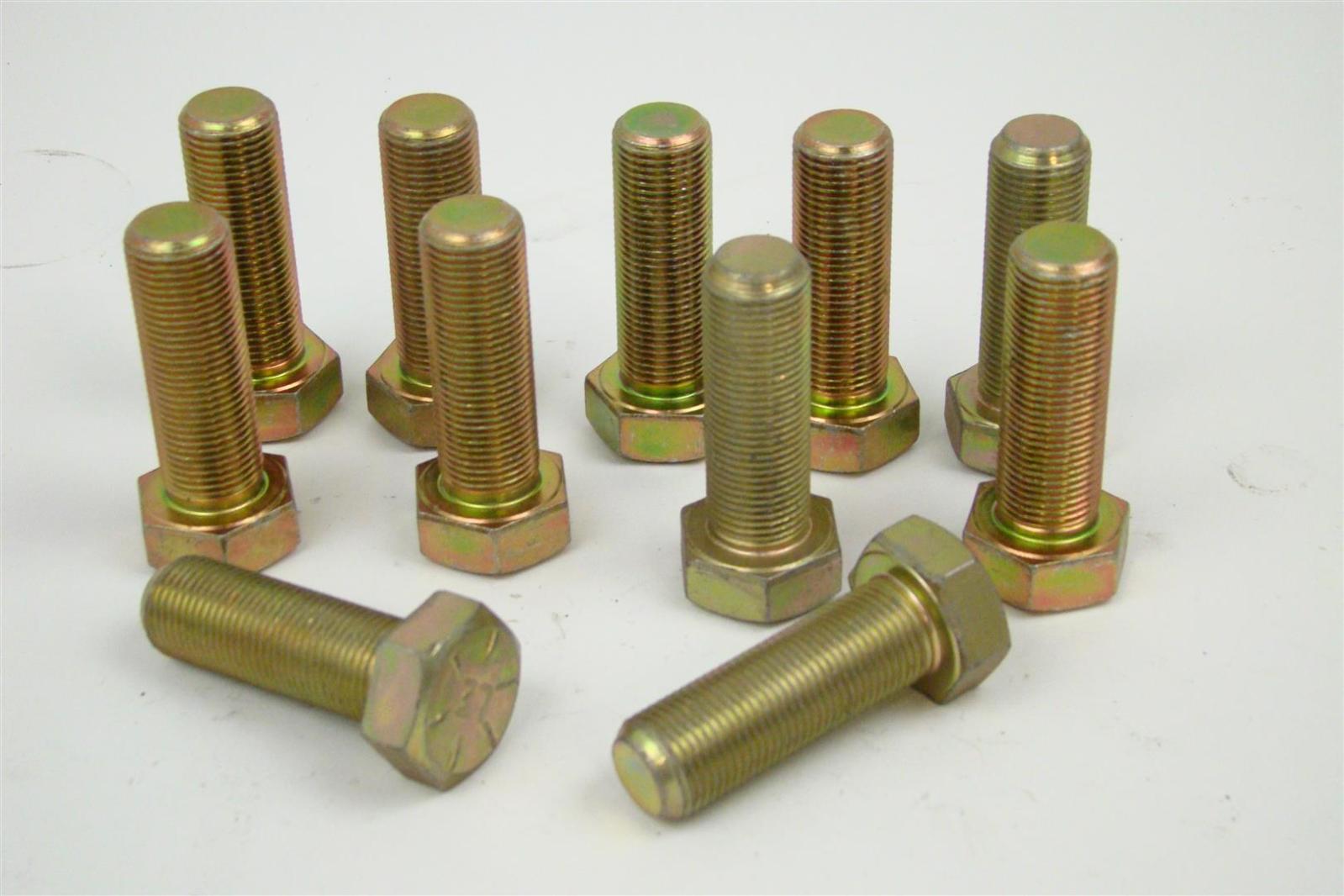 20 Hex Head Bolts 3 4 16 X 1 1 2 Grade 8 Fine Thread Yellow Zinc USA