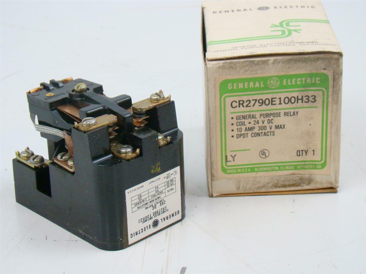 GE General Purpose 10 Amp Relay 300V Max, 24V DC, CR2790E1100H33 ...