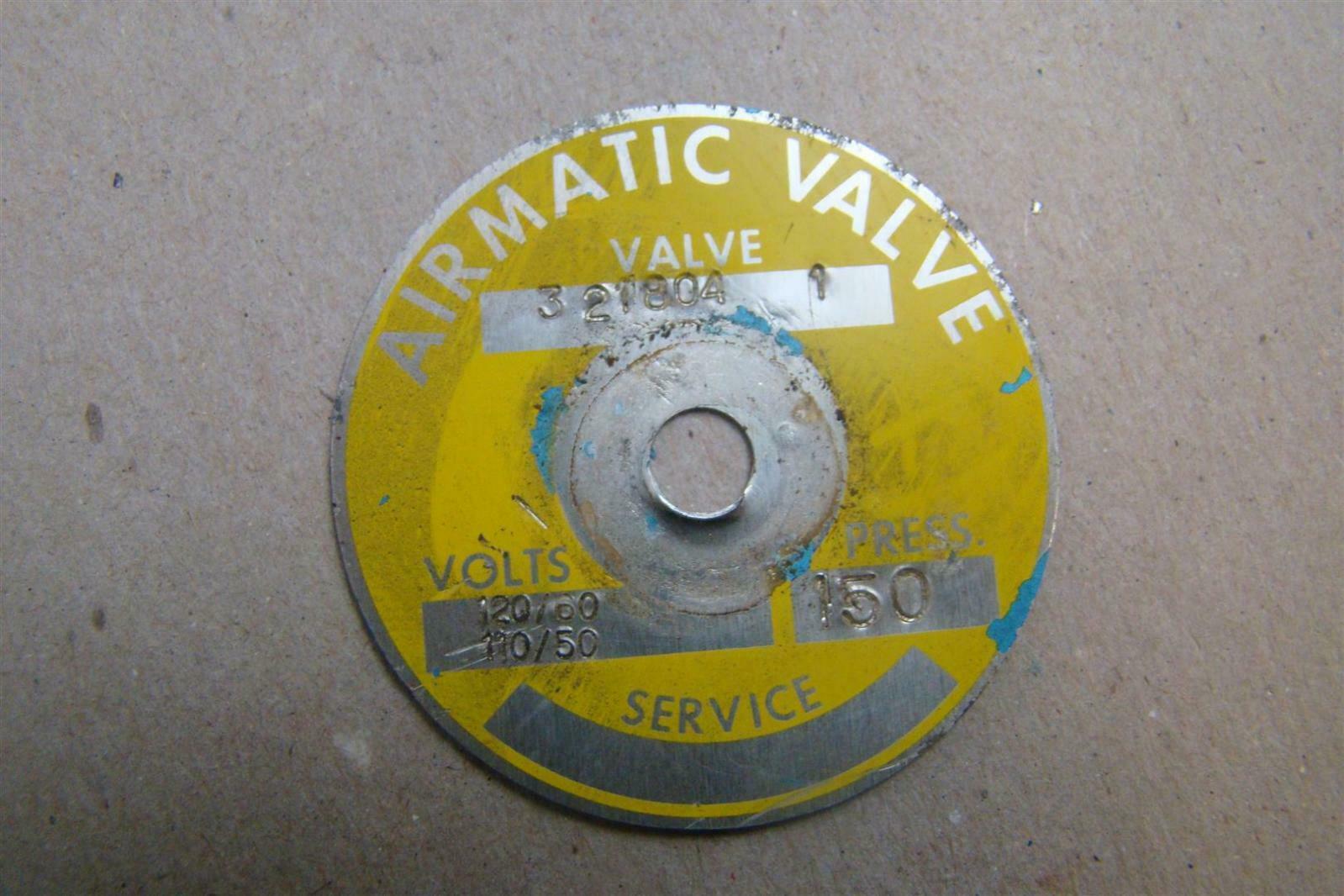 Airmatic Control Valve 120/110v, 60/50Hz, Pressure: 150, 321804 ...
