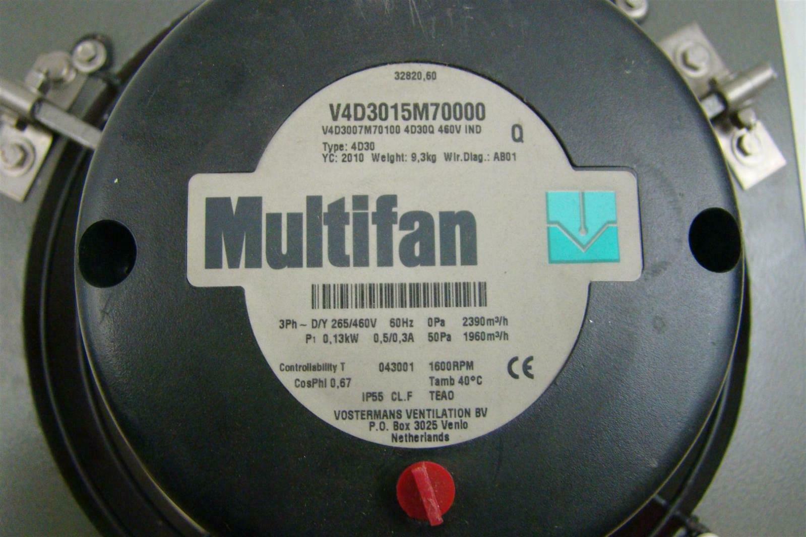 Multifan 12" Exhaust Fan 265/460v 3PH 4D30, V4D3015M70000 | eBay