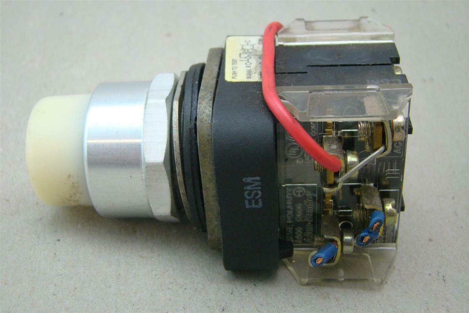 Allen Bradley White Push Button with Contact Block 24v AC/DC, 800T-QT24 ...