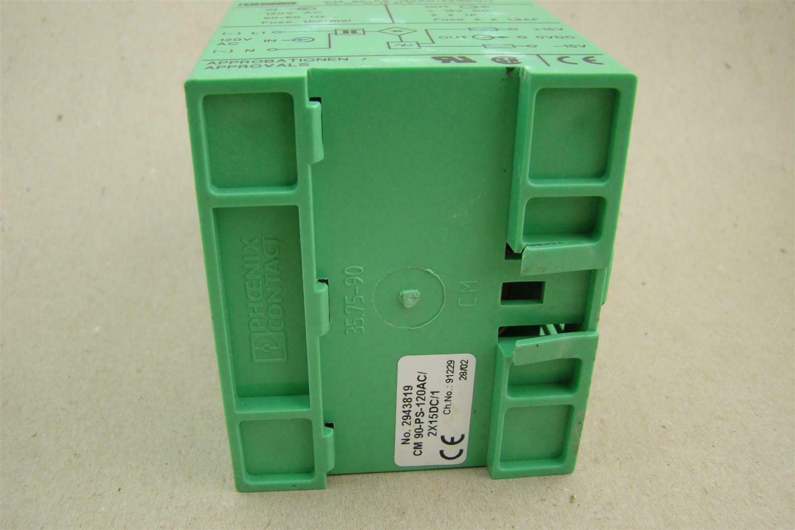 Pheonix Contact 12vDC Power Supply , 90-PS-120AC/2x15DC/1 | Joseph ...