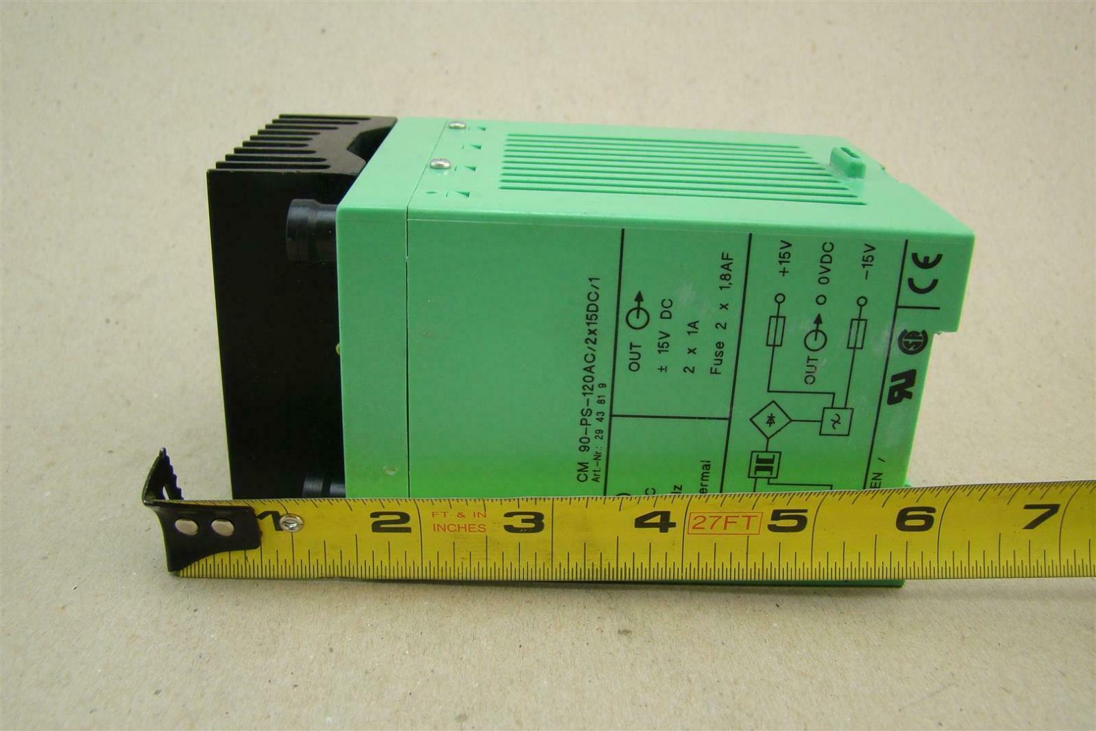 Pheonix Contact 12vDC Power Supply , 90-PS-120AC/2x15DC/1 | Joseph ...