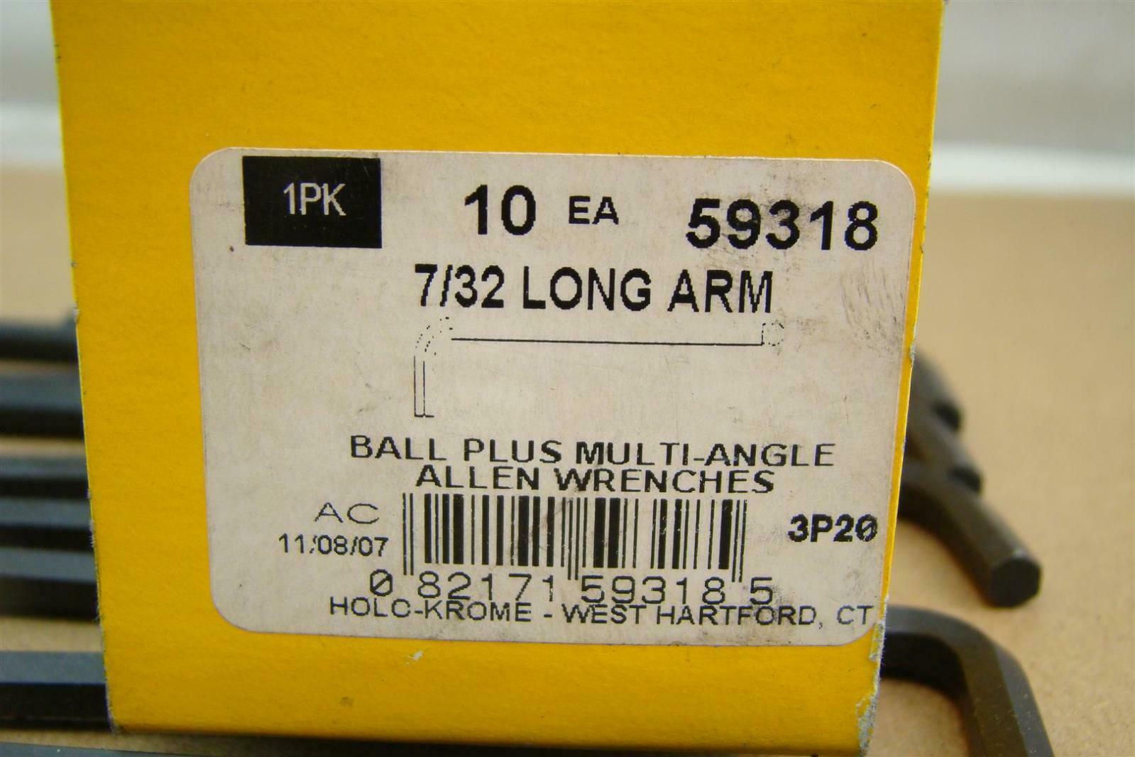 (10) Holo Krome 7/32" Long Arm Ball Plus Multi-Angle Allen Wrenches ...