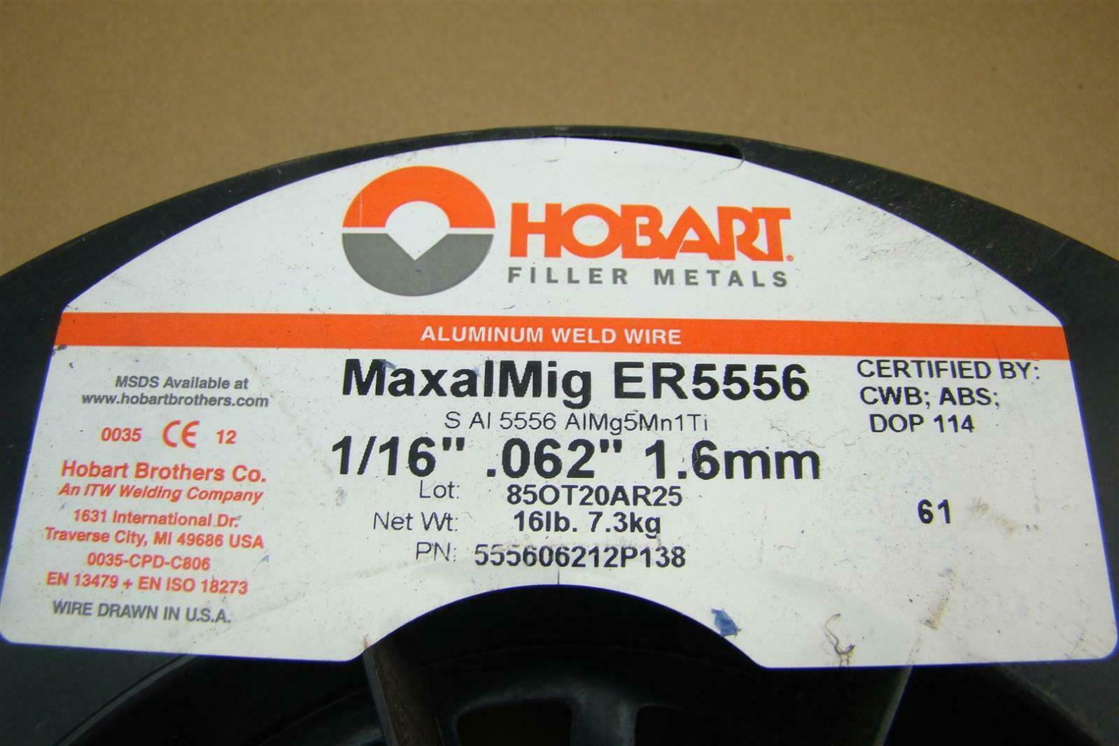 Hobart 1/16", .062", 1.6mm Aluminum Welding Wire , MaxalMig ER5556 ...