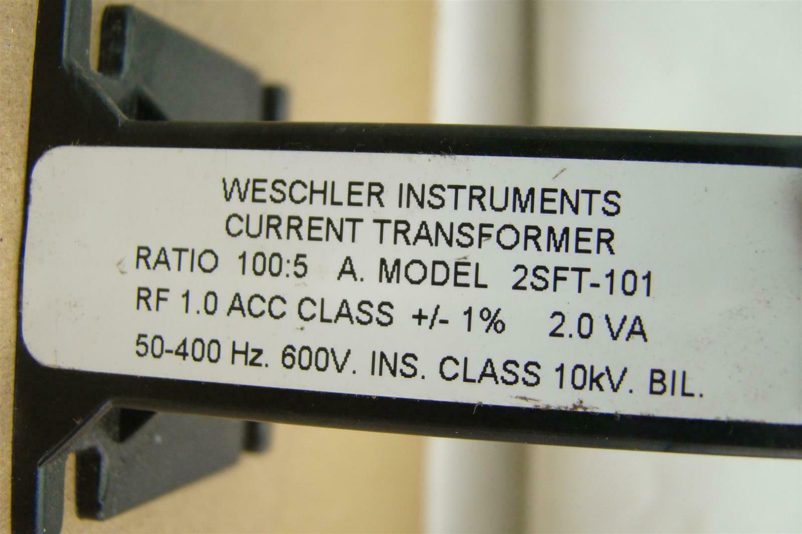 Weschler Instruments Current Transformer 100:5 Ratio, 600v, 2SFT-101 ...