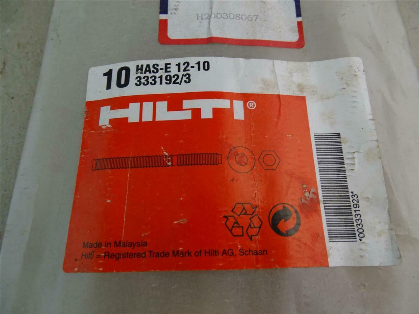 (9) Hilti Threaded Anchor Rods with Washer Bolts , HAS-E 12-10 | Joseph ...