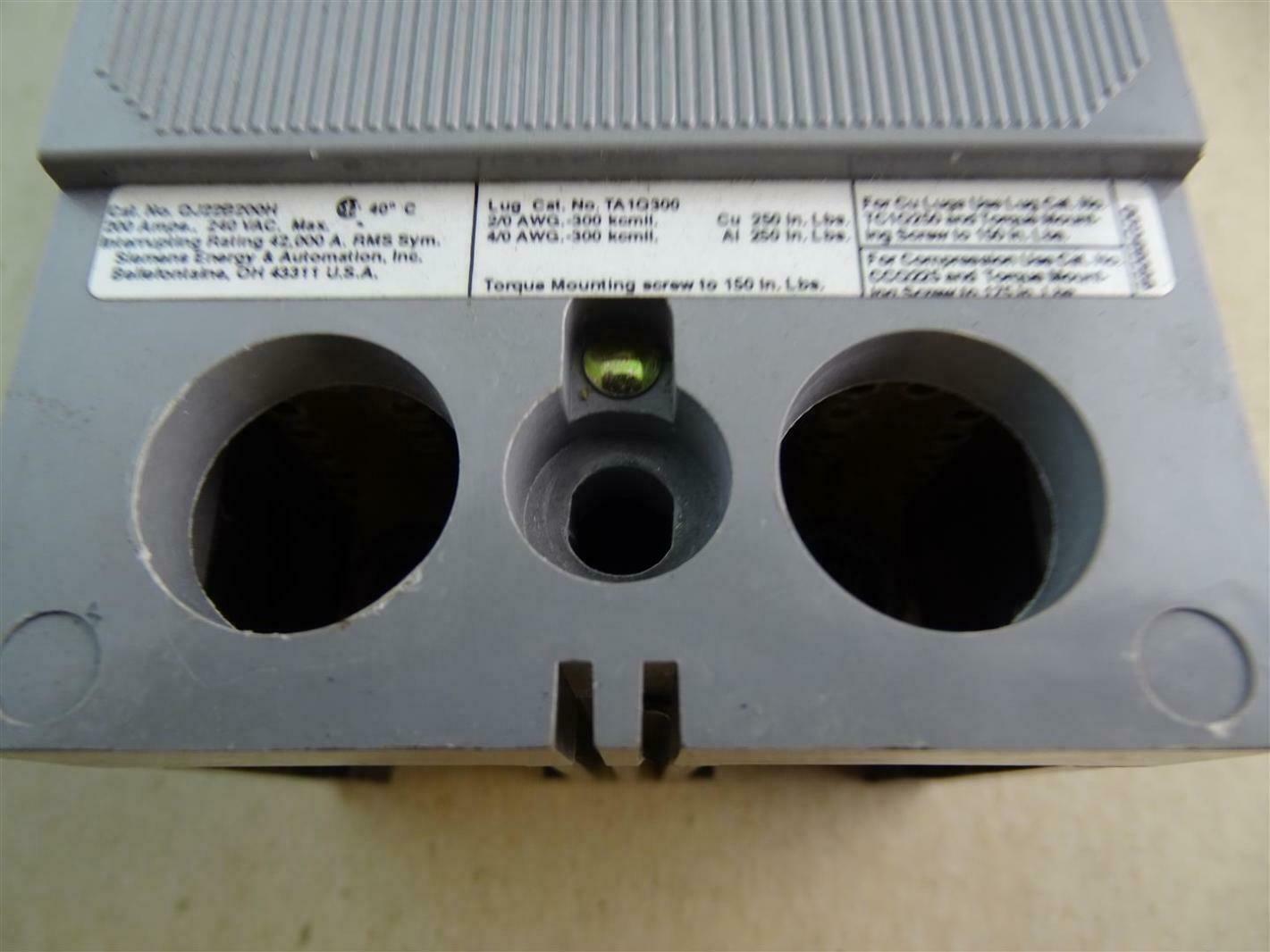 Siemens 200A Circuit Breaker 2 pole unit , XR-1682 | Joseph Fazzio ...