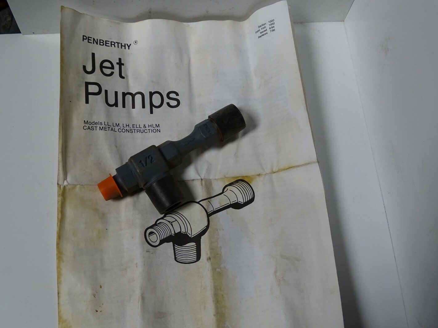 Penberthy Low Head Liquid Motive Jet Pump 1/2" Bronze DI 3S2, LL 1/2 ...