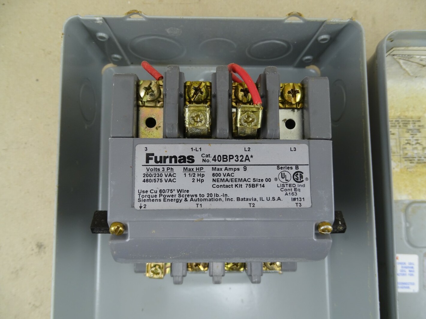 Siemens 3 Phase Magnetic Contactor 200-230v 460/575v 1-1/2hp-2hp ...