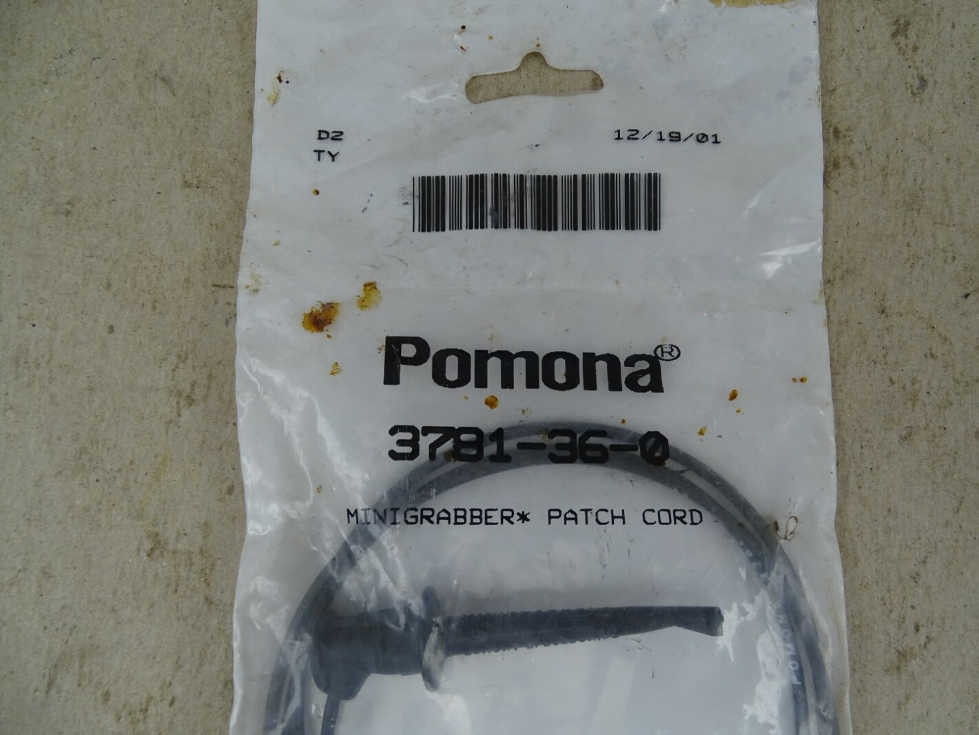 Pomona Minigrabber Patch Cord , 3781-36-0 | Joseph Fazzio, Incorporated