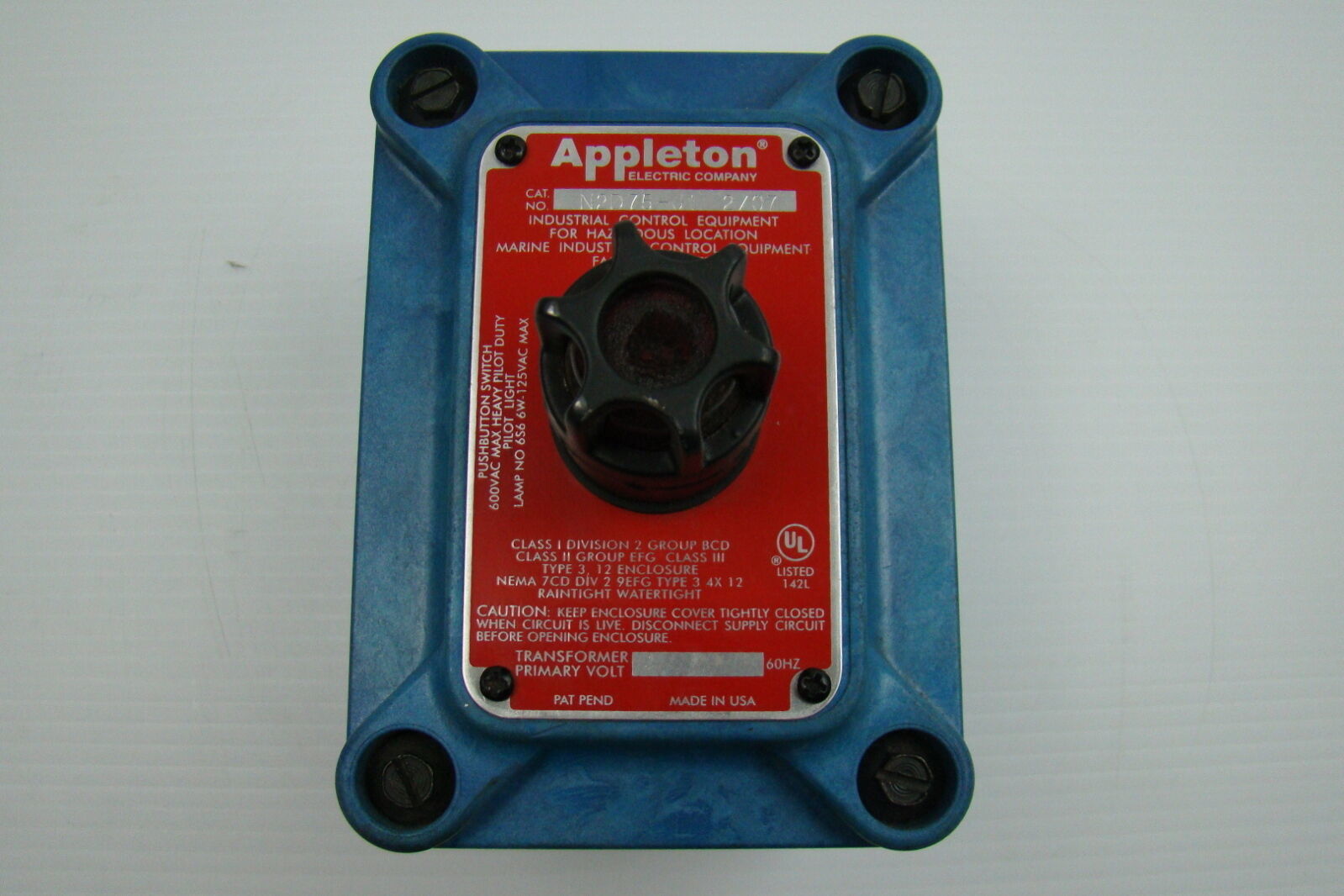 Appleton 600 Volt Pushbutton Switch Explosion Proof N2D75-J1 | Joseph ...