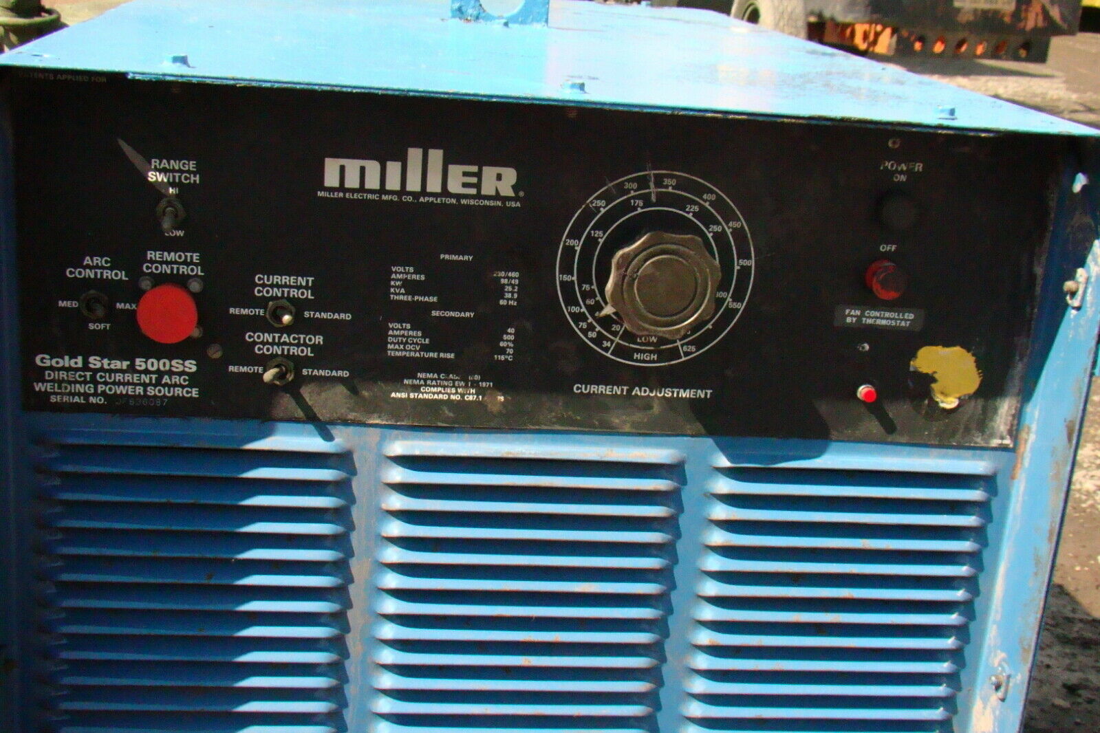 Miller 3 Phase Gold Star 500SS DC Welding Power Source 230/460V ...
