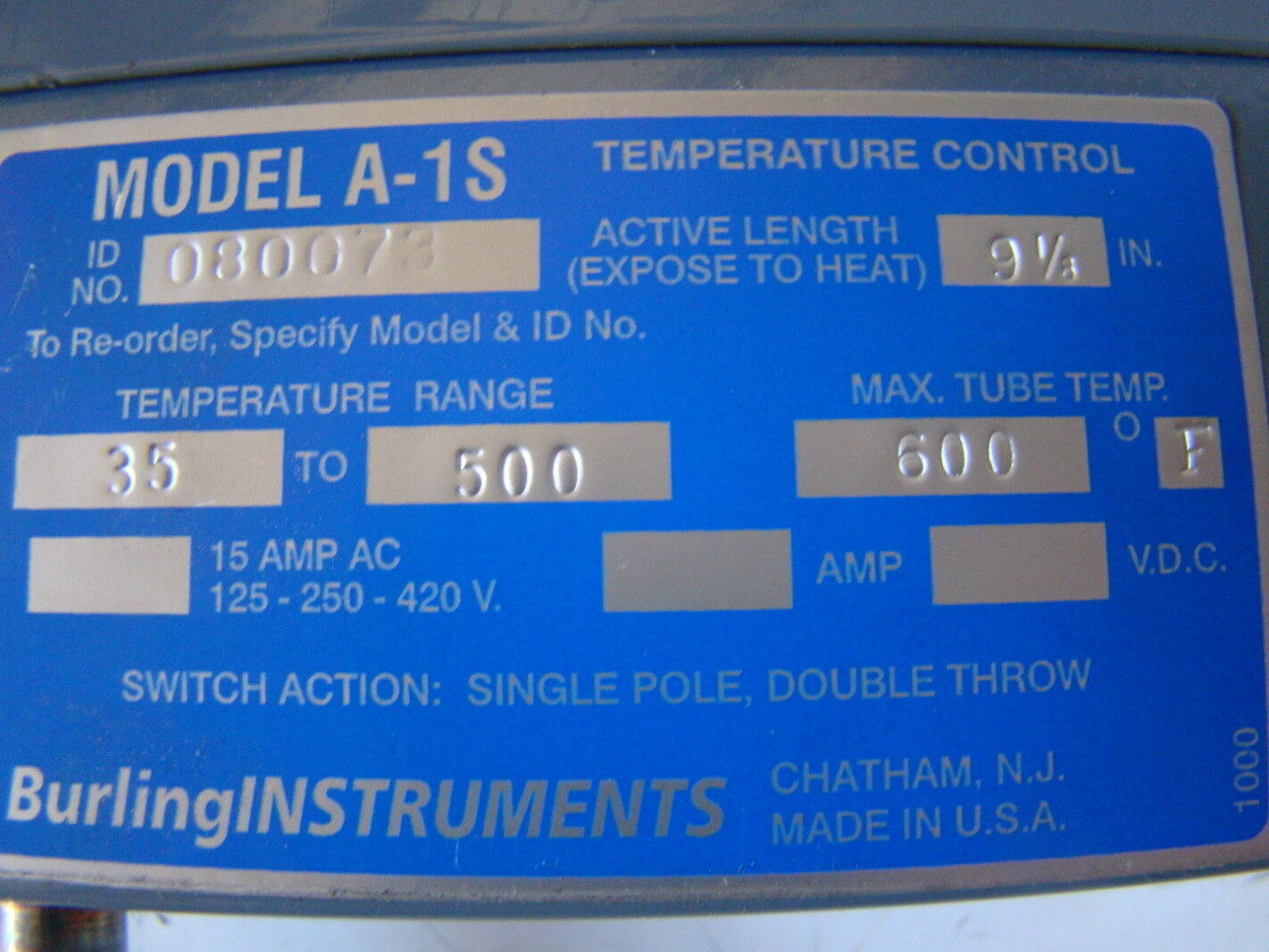 Burling Instruments, Temperature Control, A-1S | Joseph Fazzio ...