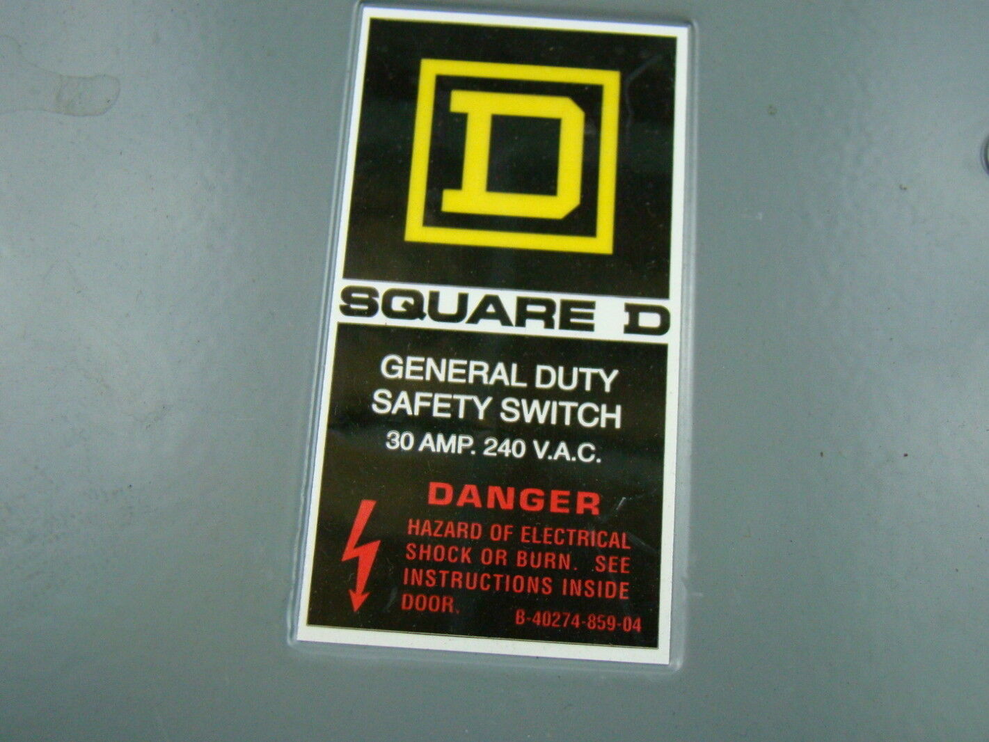 Square D 240v Safety Switch DU221RB | eBay