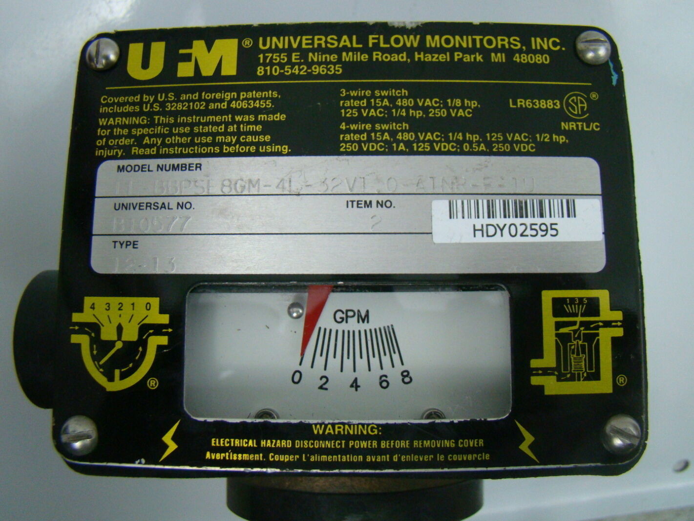 UFM Universal Flow Monitors 1/4HP 125VAC B10577 | Joseph Fazzio ...