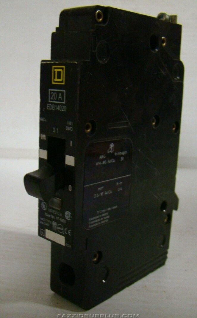 (2) Square D,Single Pole 20A Circuit Breakers,EDB14020 | Joseph Fazzio ...