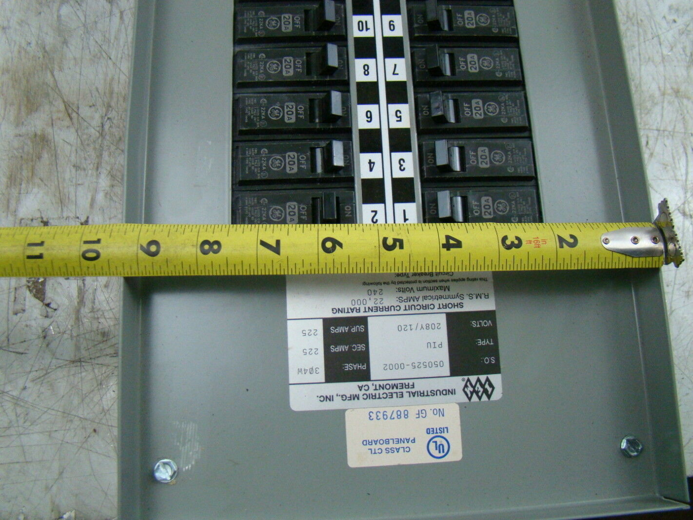 IEM Panelboard 208/120V 225 Amp 3 Phase *WITH BREAKERS* 050525-0002 ...