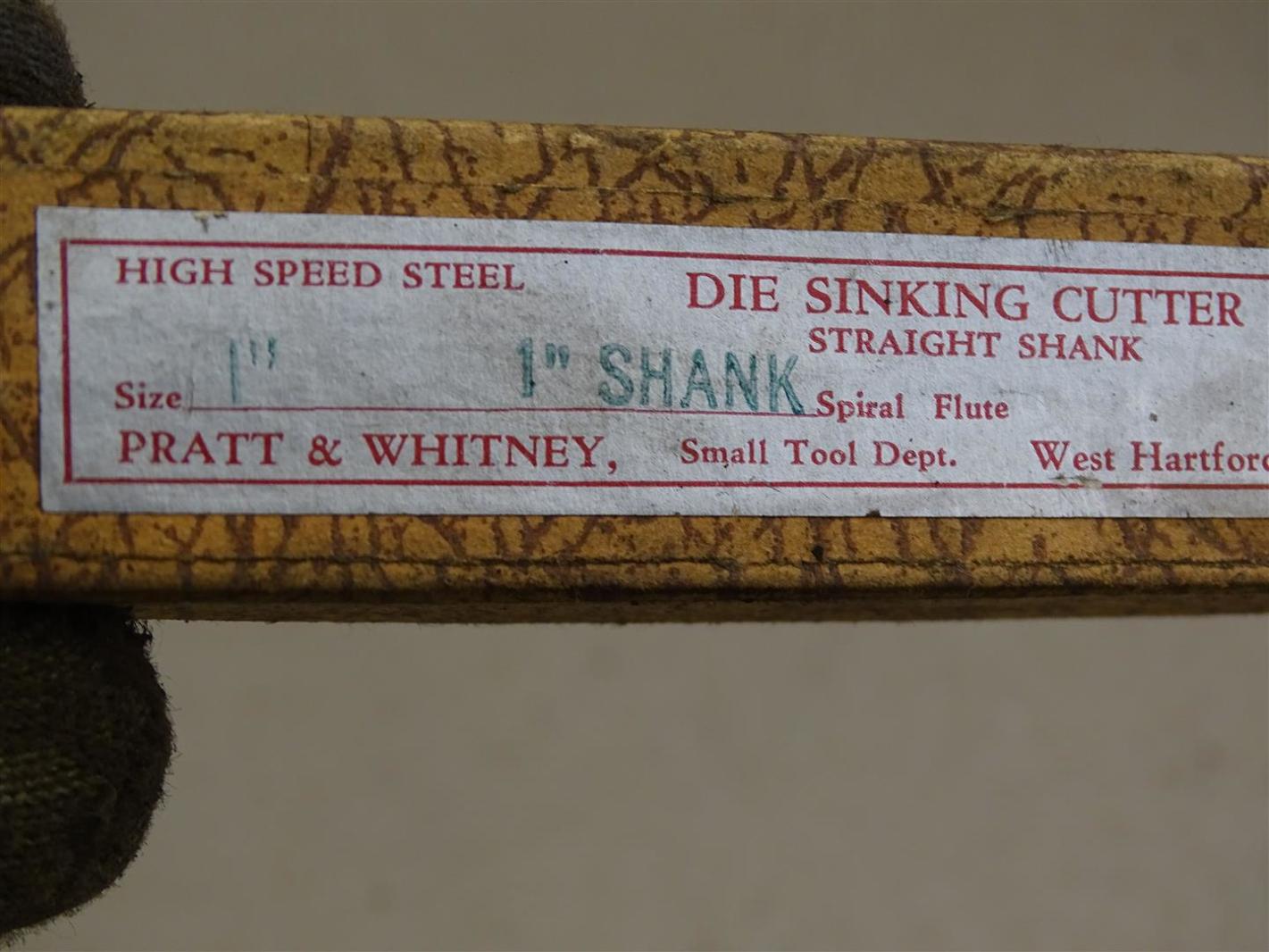 Pratt & Whitney Die Sinking Cutter, Straight Shank, Spiral Flute 1 ...