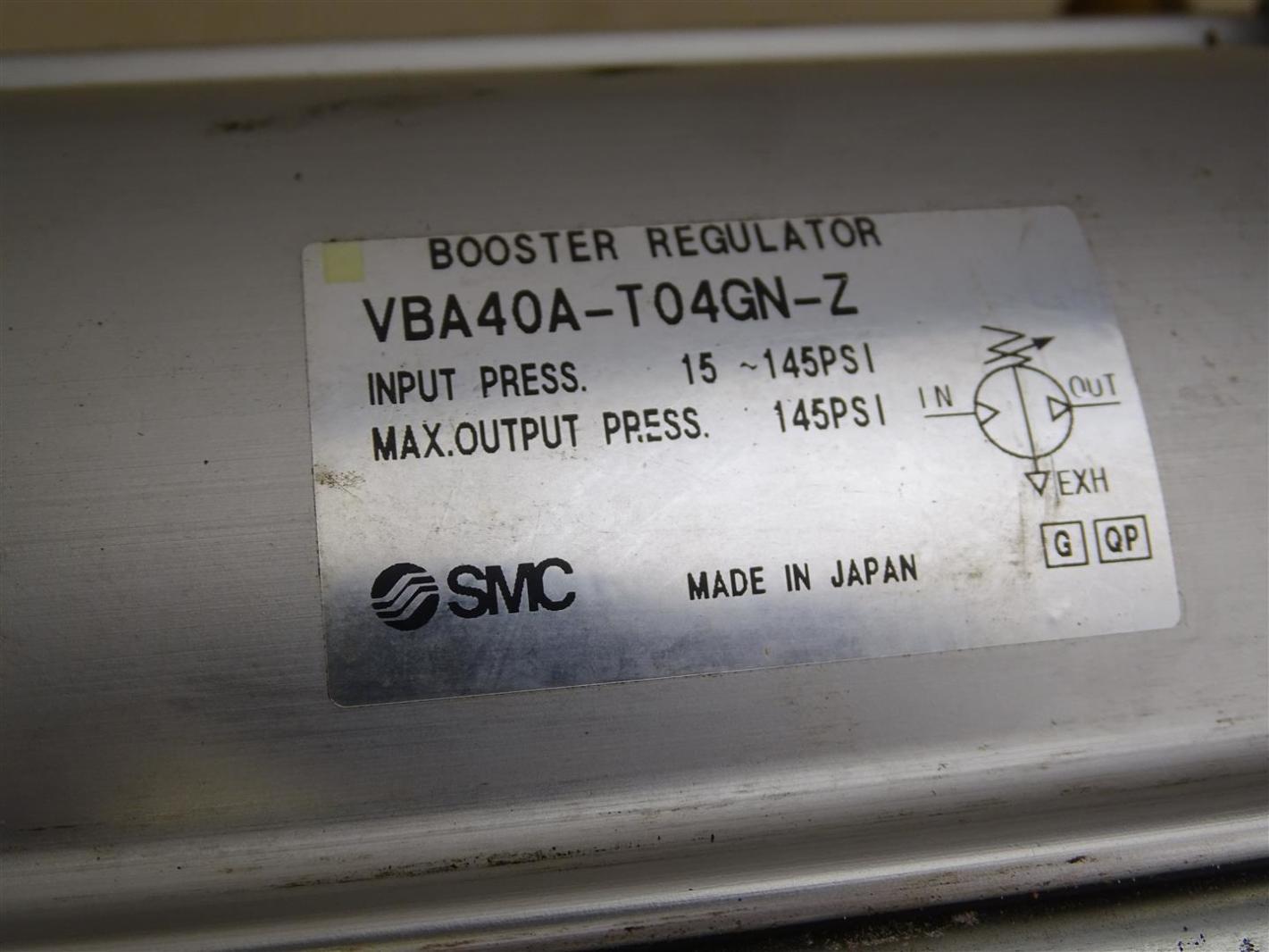 SMC Booster Regulator , VBA40A-T04GN-Z | Joseph Fazzio, Incorporated