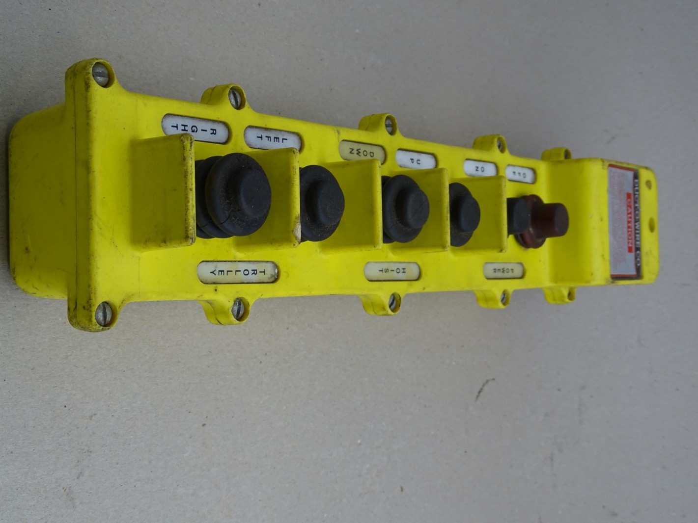 Duct-O-Wire Co. Push Button Crane Pendant , 6-Button | Joseph Fazzio ...