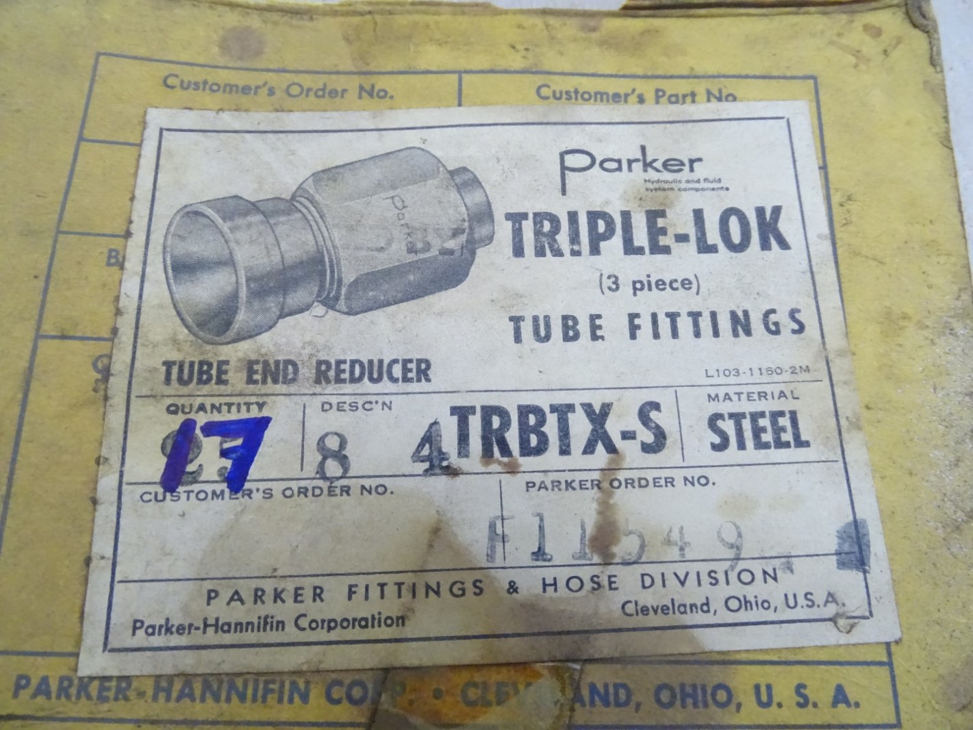 (17) Parker Triple-Lok Tube Fittings Tube End Reducer , TRBTX-S ...