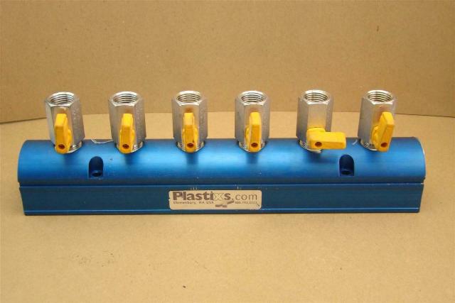 Plastixs 6-Port Injection Molding Manifold 1/2" Valves, 13" | Joseph ...