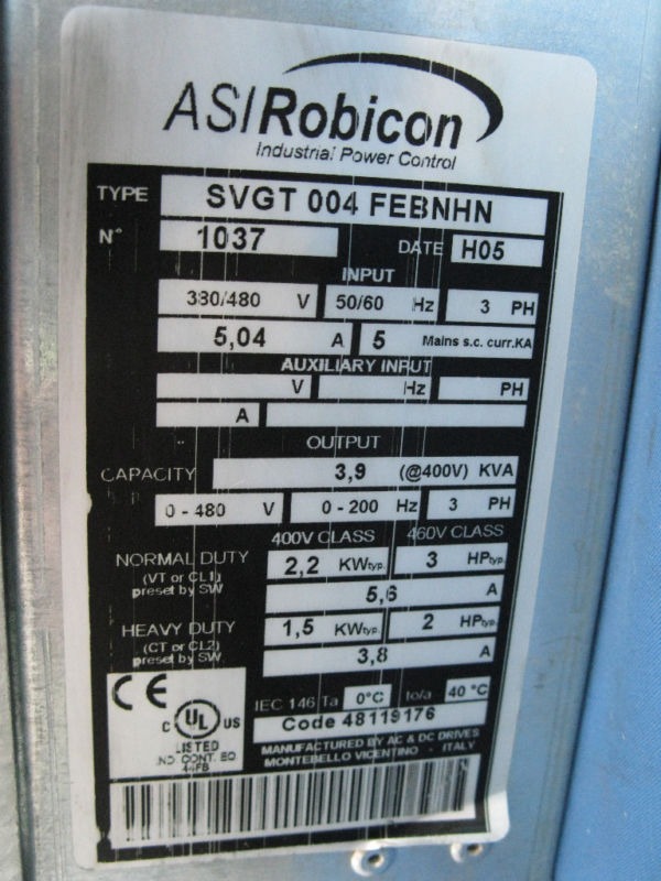 ASI Robicon ASIRobicon SVGT004FEBNHN new | Process Industrial Surplus