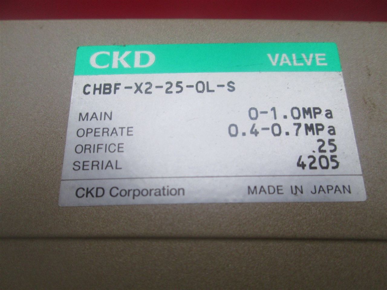 CKD CHBF-X2-25-0L-S Air Operated Ball Valve | Process Industrial Surplus