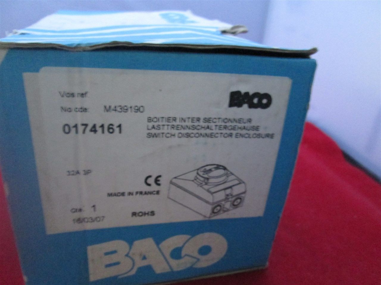 Baco 0174161 Disconnect Switch new | Process Industrial Surplus