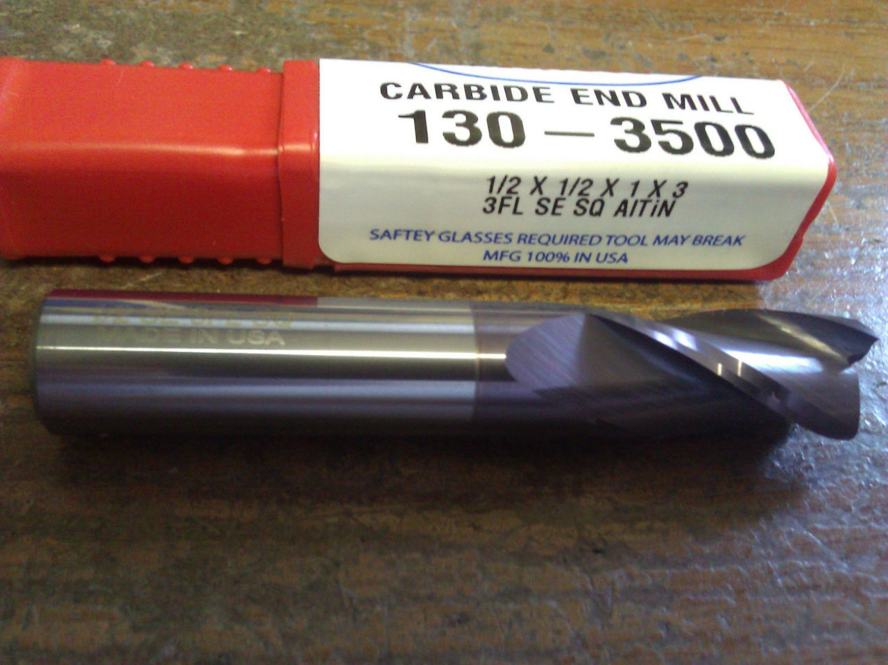 .500" 1/2" 3 FLUTE SINGLE END AlTiN COATED CARBIDE END MILL | North Bay ...