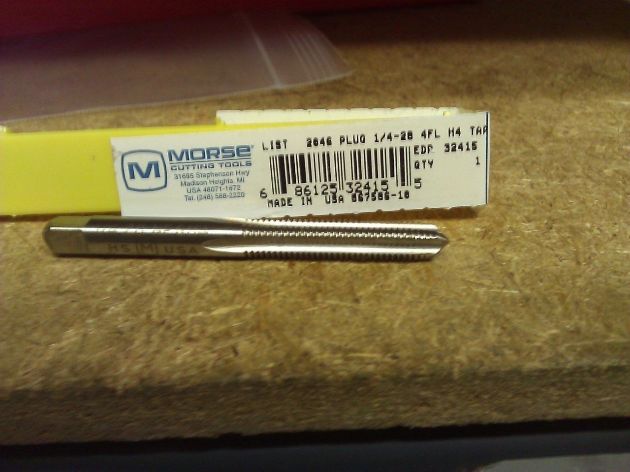 1/4-28 GH4 HIGH SPEED STEEL 4 FLUTE PLUG TAP ***Made in USA*** | North ...