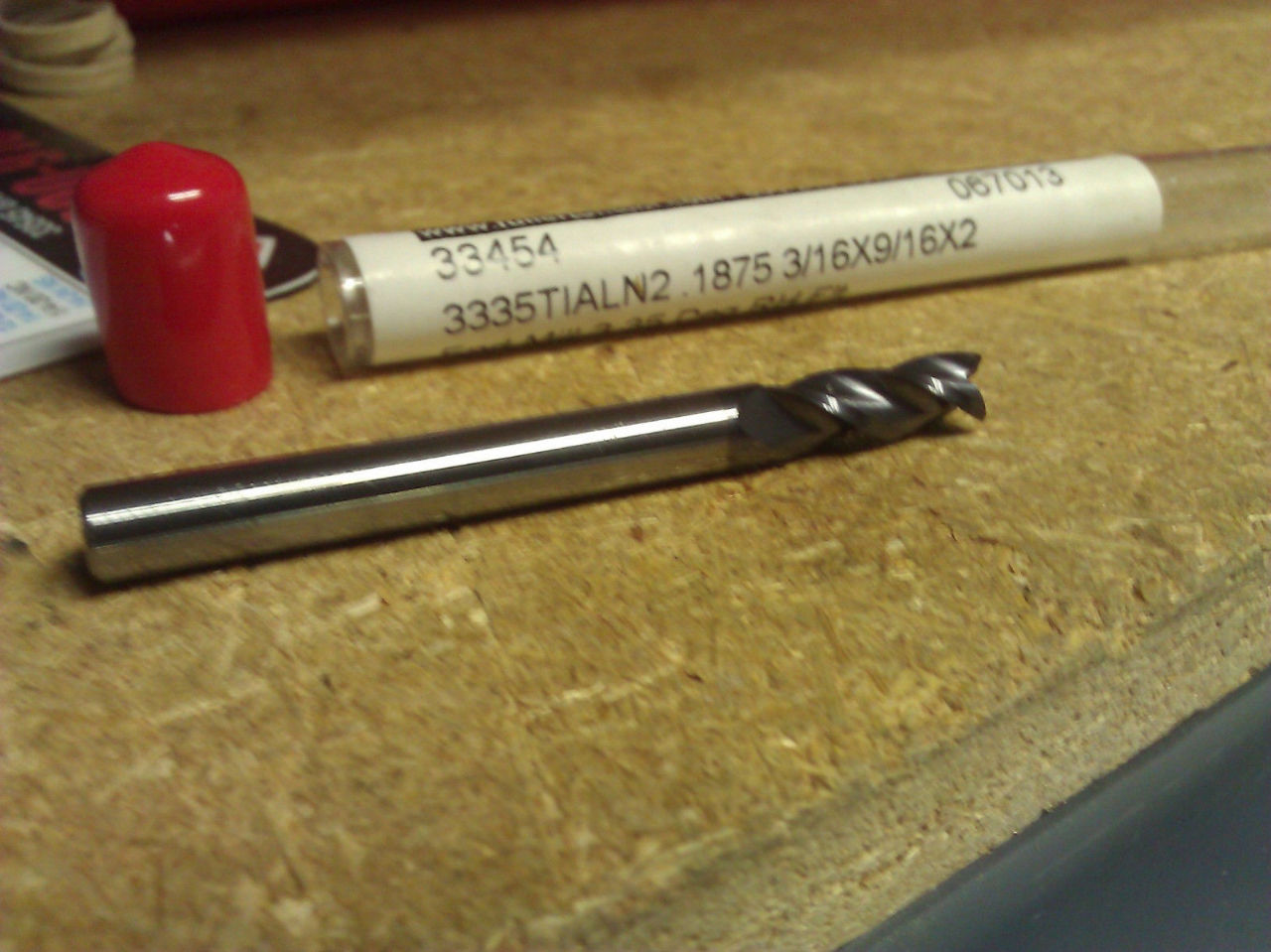 3/16" 3 FLUTE SINGLE END TiAlN COATED .008r CARBIDE END MILL 3/16" X 3/ ...