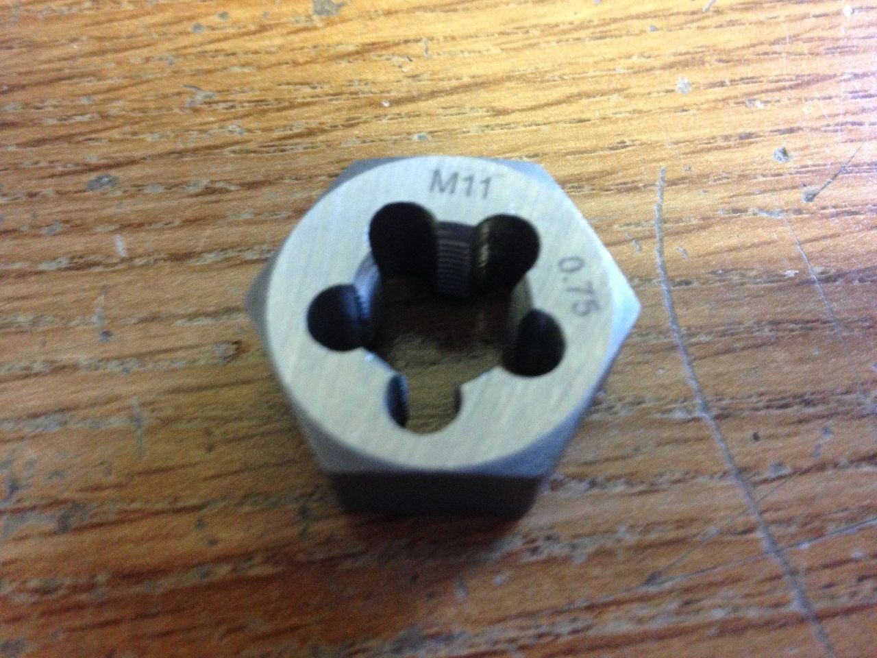 M11 X .75 CARBON STEEL HEXAGONAL RE-THREADING DIE | North Bay Cutting Tools