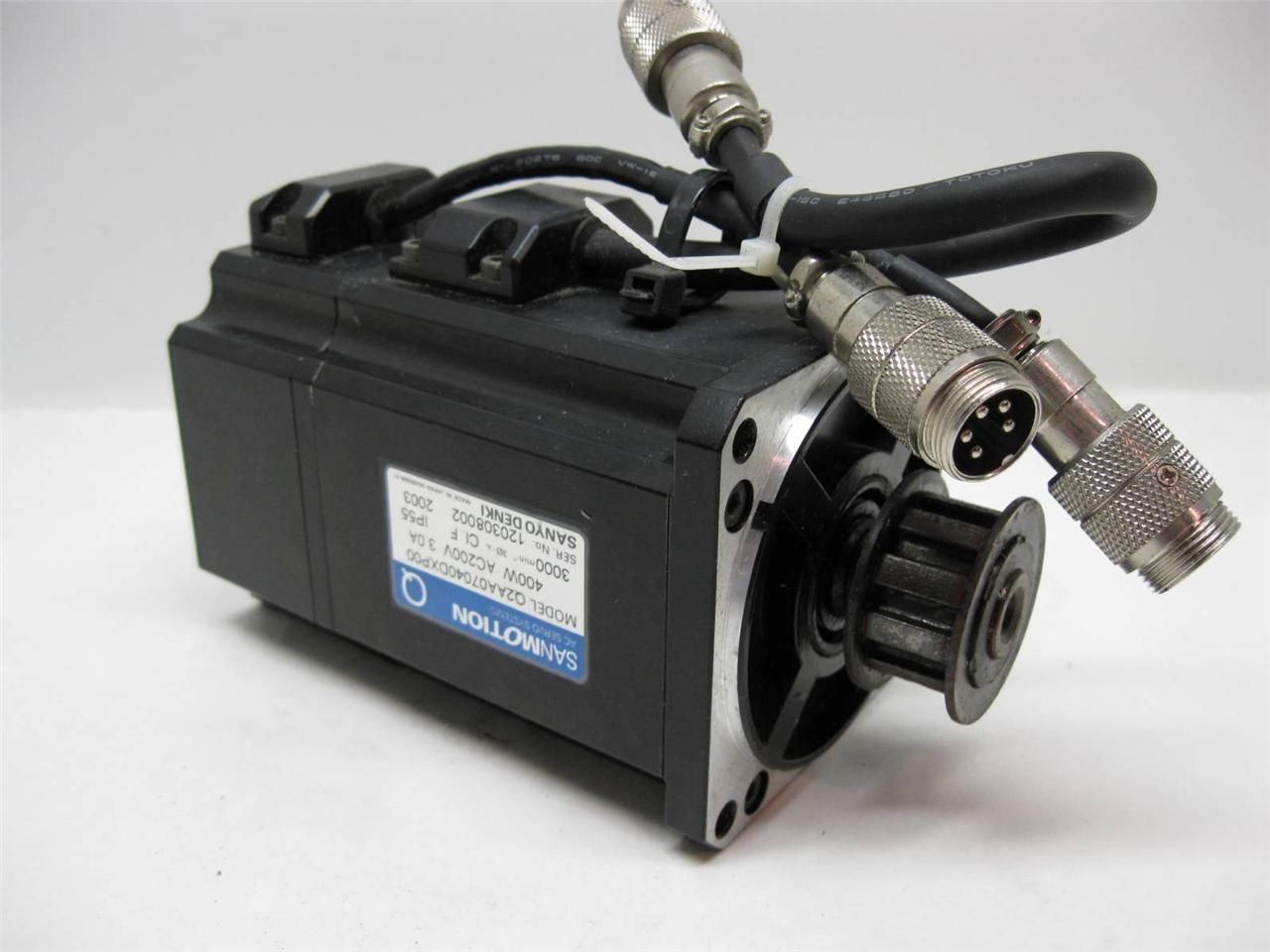 Sanyo Denki Q2AA07040DXP00 SanMotion Q2 Series AC Servo Motor 400W 3000 ...