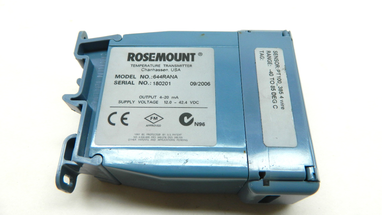 Rosemount 644R Temperature Transmitter 644RANA Output 4-20Ma 12-42 Vdc ...