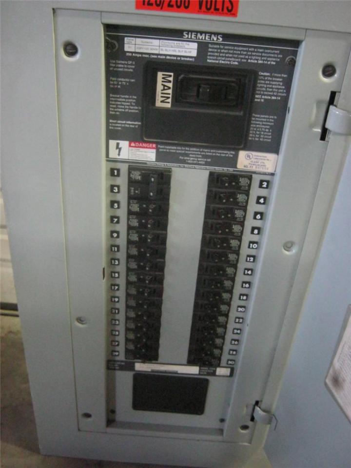 Siemens I1X30MC250C Breaker Panelboard 125 Amp 208Y/120 Volt S1 | eBay