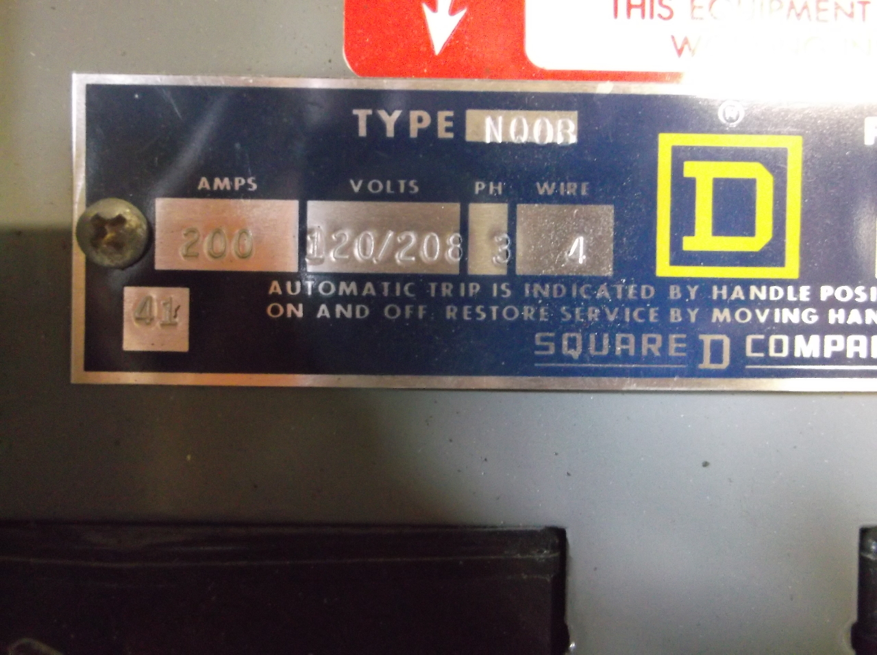 Square D NQOB 100A Panelboard Cat# 56188-3B5 w/ Encl 120/208V, 3Ph No ...