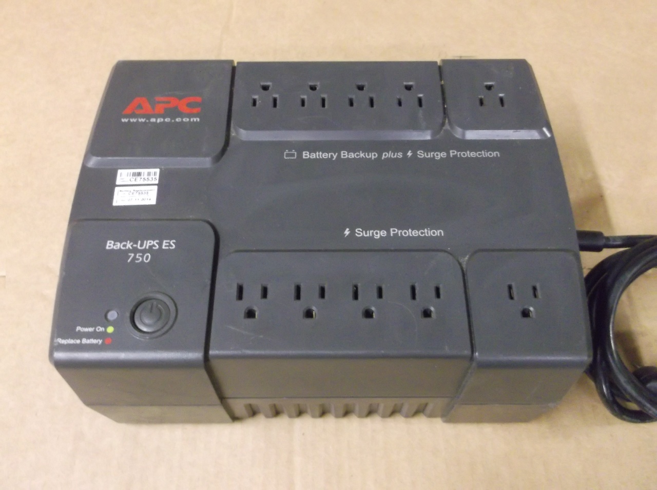 APC Back-UPS ES 750 BE750BB Uninterruptible Power Supply and Surge ...