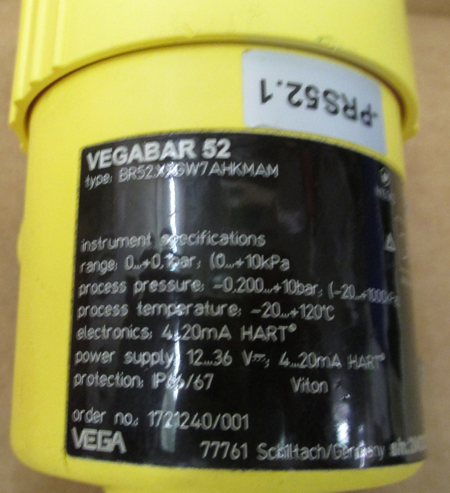 VEGABAR 52 PRESSURE TRANSMITTER VEGABAR52 | Daves Industrial Surplus LLC