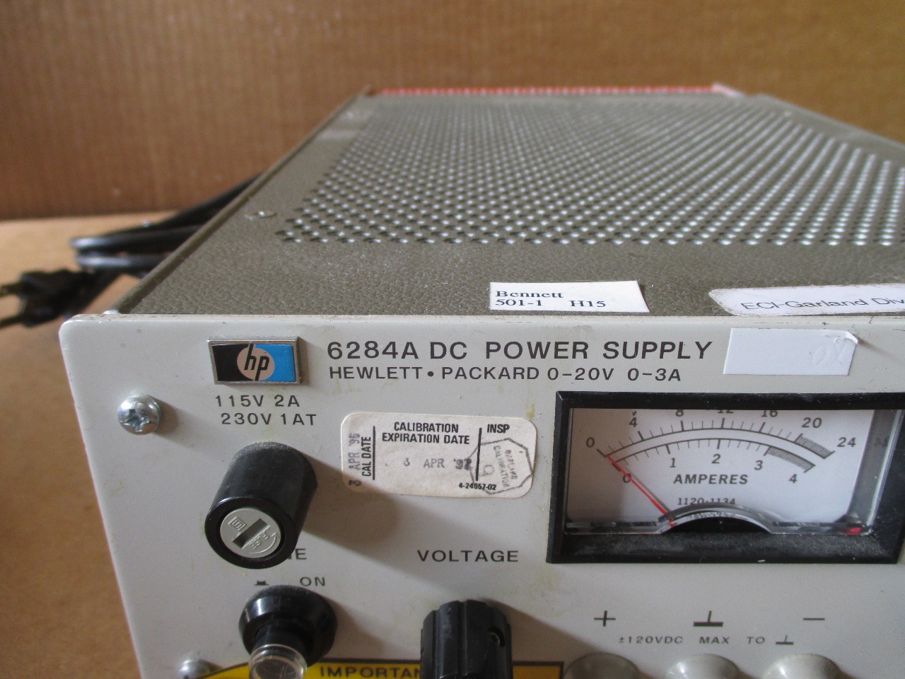 HP 6284A DC POWER SUPPLY 0-20V 0-3A